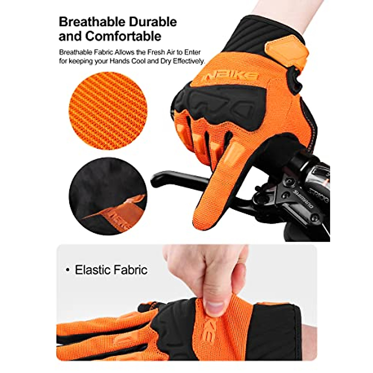 INBIKE Mountain Bike Gloves for Men Knuckle Guard Padded Men's Cycling Gloves Breathable for MTB Motocross Racing Dirtbike