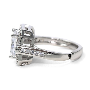Weiss Radiant Cut CZ Engagement Ring and Cocktail Ring - ADJUSTABLE sizes 6 thru 11