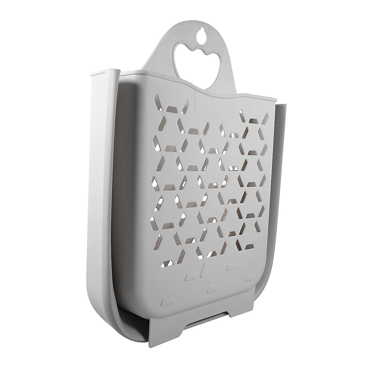 HOMOCONO Collapsible Laundry Basket Wall Laundry Hamper Folding Laundry Hamper Foldable Clothes Basket Wall Mounted Laundry Hamper Laundry Storage Basket Wall Mount Laundry Basket White Pp