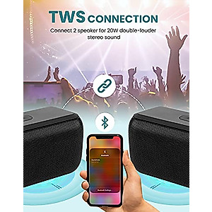 LENRUE Bluetooth Speaker,Wireless Portable Speakers with TWS, 12H Playtime, Clear Sound for Home,Travel and Outdoor,Handfree Calls Compatible with for iPhone, Samsung Android and More