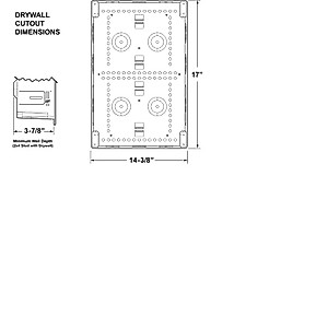 Legrand - OnQ 17 Inch Structured Media Enclosure, Electrical Box, Cable Management Box Dual Purpose In Wall Enclosure for TV Device Storage and Media Distribution, Recessed Media Box, White, ENP1700NA