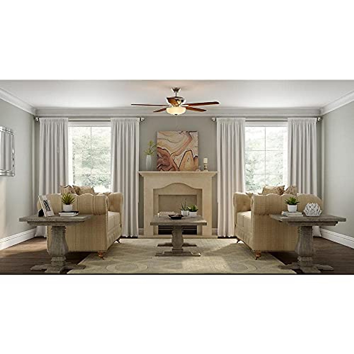 Hampton Bay 57269 Holly Springs 52" LED Brushed Nickel Ceiling Fan Light Kit