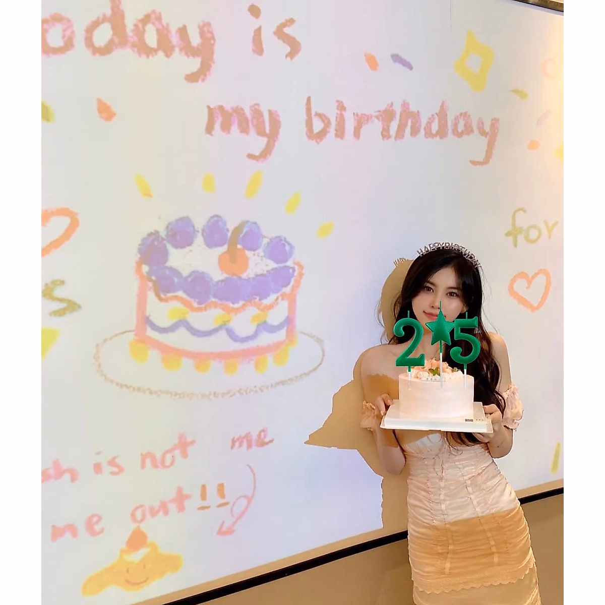 2.75in Green Number 4 Birthday Candles, Glitter Green Happy Birthday Cake Cupcake Toppers Decoration and Celebrating for Adults/Kids Party Baking (Green 2.75in Number 4)