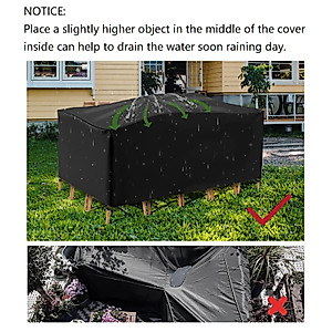 Outdoor Furniture Cover 55x28x30in/140x70x75cm /LxWxH Patio Table Cover Outdoor Furniture Heavy Duty Patio Furniture Cover/Outdoor Table Covers Weatherproof Garden Table Chair Cover Outside