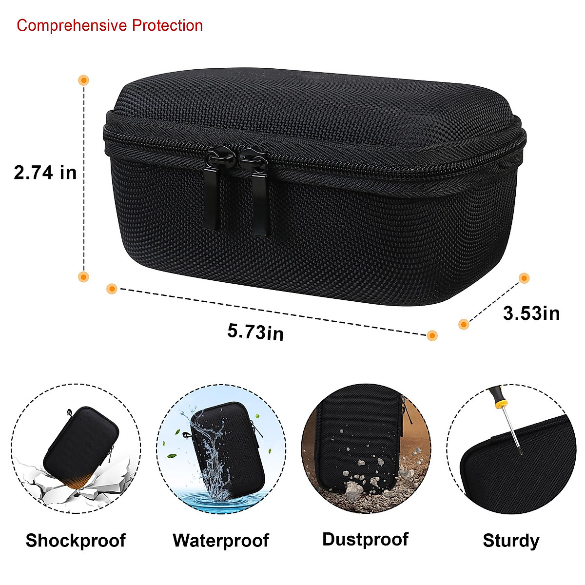 Elonbo Carrying Case for Panasonic Lumix LX10/ LX100/ ZS60/ ZS70/ ZS80/ ZS200/ ZS100 4K Digital Camera, Vlogging Camera Travel Bag Storage Cover, Mesh Pocket fits Battery Charger. Black