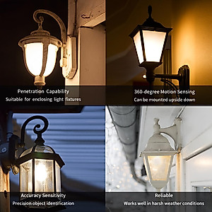 Vgogfly Radar Motion Sensor Light Bulbs A19 100W Equivalent 120V 13W Motion Detector Auto Activated Dusk to Dawn Security Outdoor Porch Lights LED Bulb Daylight 5000K E26 (2 Pack)