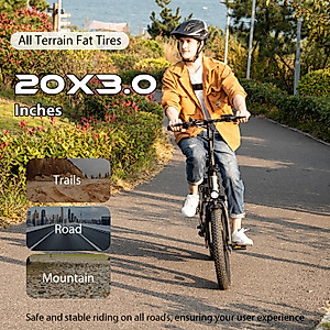 HITWAY Electric Bike for Adults, 20" Fat Tire E Bike 750W 20MPH Removable Folding Electric Bike, 48V/14Ah Battery 55-120KM,All Terrain tire Electric Bicycles