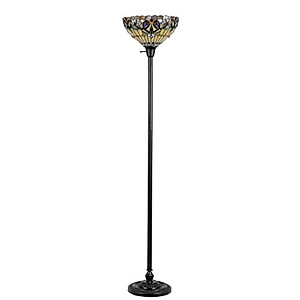 Chloe Lighting CH33353VR14-TF1 "Serenity" Tiffany-Style Victorian 1 Light Torchiere Floor Lamp 14" Shade