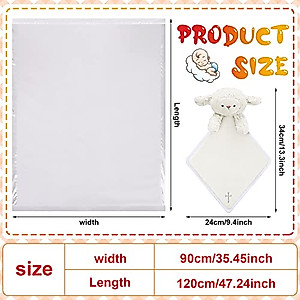 Panelee 2 Pcs Baptism Gifts Baptism Baby Christening Blanket with Embroidered Cross Baby Blessings Lamb Security Blanket Baby for First Communion, Christening, Baby Baptism Gifts Baby Showers