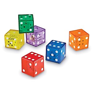 Learning Resources Jumbo Dice in Dice, Dice, Jumbo Dice, Math Dice, Ages 3+, Set of 12