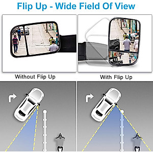 ECCPP Towing Mirrors Replacement fit for 2002-2008 for Dodge for Ram 1500 2500 3500 Truck Tow Mirrors Power Heated with Arrow Signal Light Driver and Passenger Side Pair Manual Flip up Chrome Cap