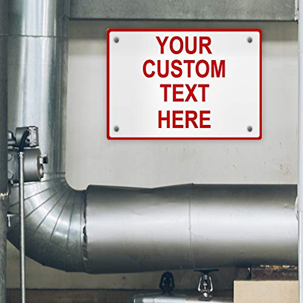 Aluminum Weatherproof Metal Sign Multiple Sizes Custom Personalized Text Here White Red Danger Horizontal Street Signs 10x7Inches