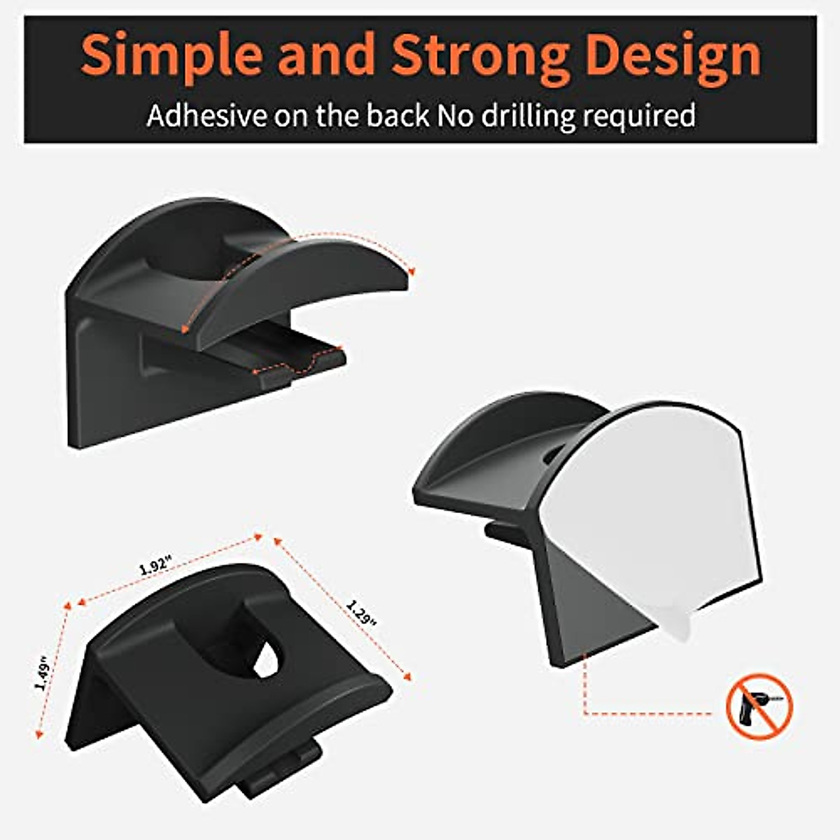 10 Pack Hat Rack, Hat Hanger and Hook, No Drilling and Wall Storage - Hat Holder Fits Baseball Caps and Hat of All Size - Easy to Install Hat Rack Wall Mount,Hat Holder Organizer for Bedroom - Black