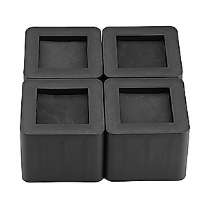Gavigain 4pcs Set Furniture Riser Furniture Leg Risers PP Plastic Non Slip Riser for Table Desk Bed Sofa Black Color