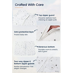 TotAha Light Baby Sleep Sack, Stretchy Sleepsack, Silky Comfort, Buttery Soft, Swaddle Transition Sleeping Bag, 2-Way Safe Zippers, Baby Wearable Blanket for 0-3-6-12-18-24 Months 0.5 TOG