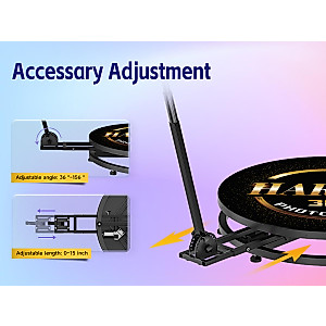 HARZHI 360 Photo Booth 57CM + 24V Battery, Automatic 360 Spin Camera Booth Machine for Parties Christmas Wedding with Free Logo Ring Light Accessories