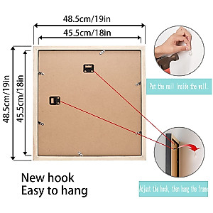 ZZFQXZ 18x18inch Diamond Painting Frame for Diamond Art Painting 16x16inch Display Pictures 16x16inch/40x40cm With Mat or 18x18inch/45x45 cm Without Mat , Wood Square Wall Photo Frame Black (ZK007)