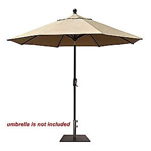 EliteShade USA Up to 160 lbs Square Umbrella Base Steel Plate Stand Market Patio Outdoor Heavy Duty Umbrella Holder, Bonus 18.5" Square Weight Sand Bag (Sand is not Included), Reddish-Brown