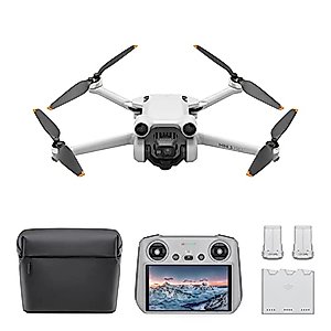 DJI Mini 3 Pro (DJI RC) & Fly More Kit Plus – Lightweight and Foldable Camera Drone with 4K/60fps Video, 47-min Flight Time, Tri-Directional Obstacle Sensing, Ideal for Aerial Photography