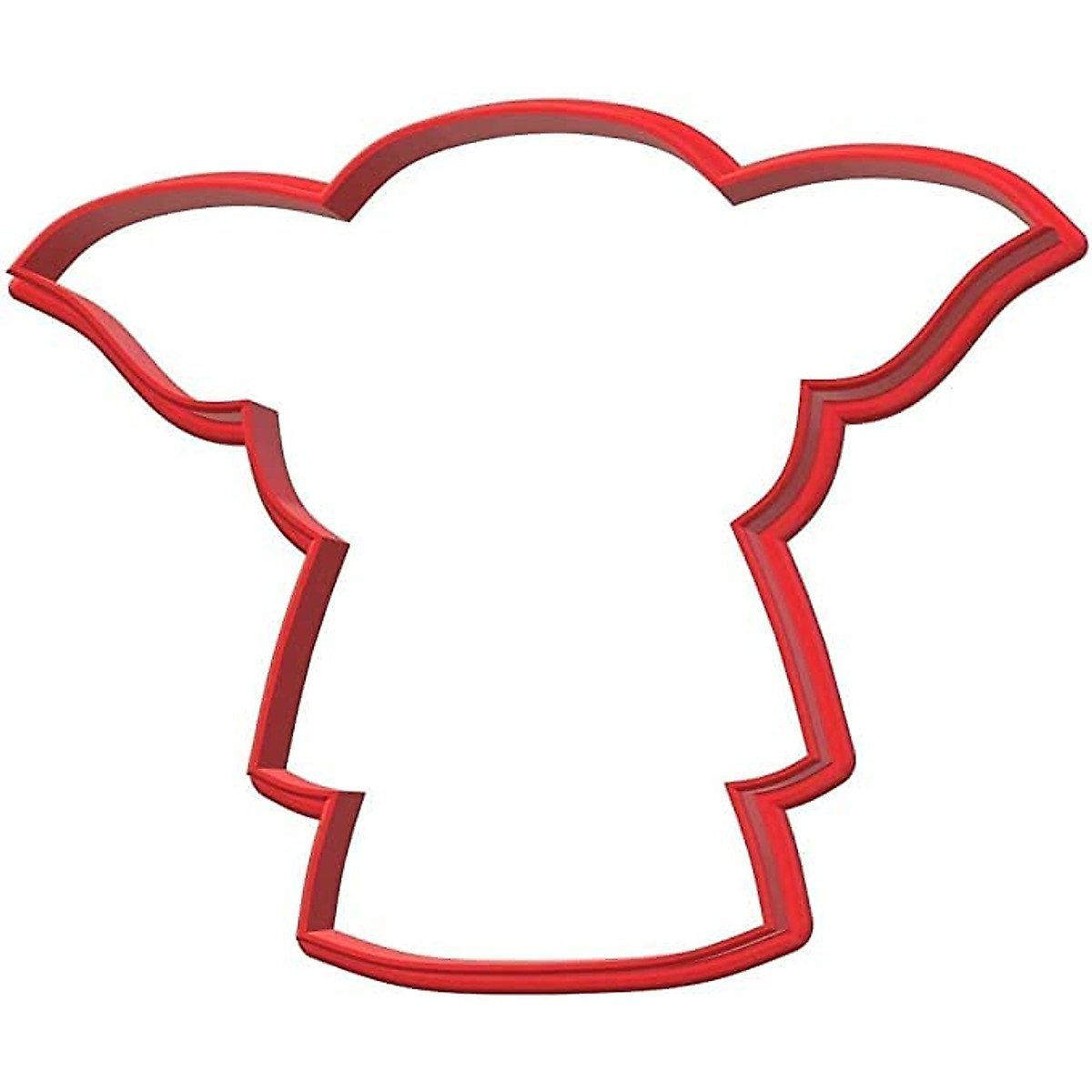 *Smallwoods TS* Alien Baby Yo-da In Robe Outline Cookie Cutter Cute Animal Contour Cutter Fondant Dough Clay Kinetic Play Sand Play Doh Cutter (3.5" Tall) (RED (1 PACK))