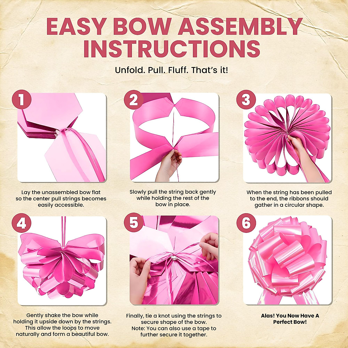 Nicky Bigs Novelties 14" Iridescent Metallic Giant Large Instant Pull Bow Birthday Wedding Decoration (Pink)
