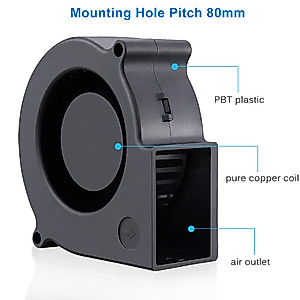 GDSTIME 75mm x 30mm 7530 DC 12 Volt Brushless Turbo Blower Cooling Fan 2Pin