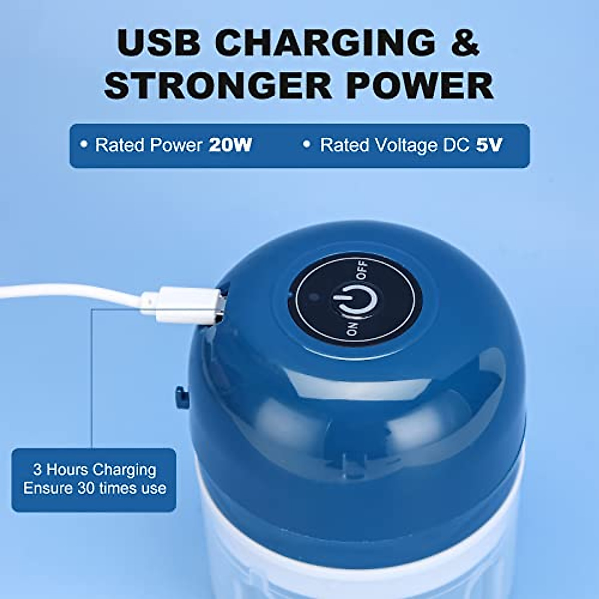 Electric Garlic Chopper Mini,250ML Wireless USB Rechargeable Portable Food Processor,Garlic Grinder Masher with Spoon for Chopping Onion,Ginger,Chili,Meat,Fruit,Vegetables(Blue)