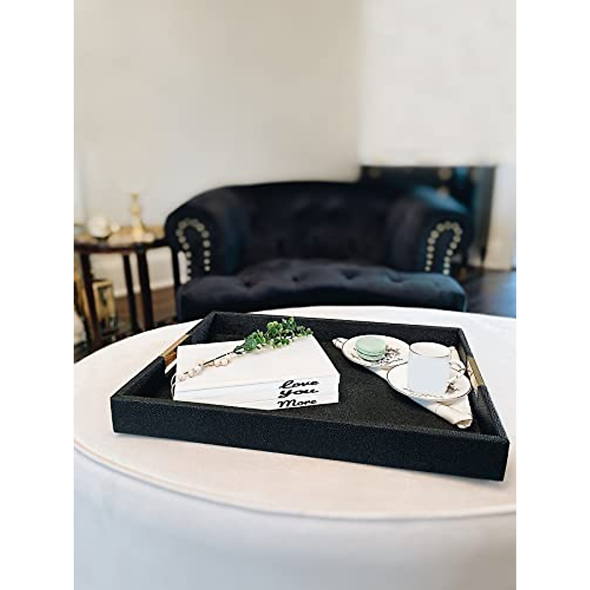 Product Kove Decorative Books for Home Decor - White Blank Books for Bookshelf, Display, Coffee Table Decor, Home Living Room Accessories - Includes Leaf, Wood Beads, Jute - Set of 3 (White)