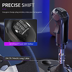 TOCiTAA USB Truck Simulator Shifter, Gearshift Knob for ATS & ETS2 - Compatible with Logitech G29 G27 G25 G920, Thrustmaster TH8A and Fanatec SQ - PC Racing Shifter