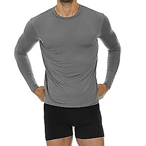 Thermajohn Thermal Shirts for Men Long Sleeve Thermal Compression Shirts for Men Base Layer Cold Weather (Grey, 2X-Large)