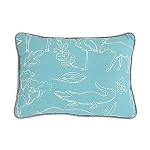 NoJo Dreamer Modern Safari Blue 8 Piece Nursery Crib Bedding Set, Turquoise/Grey