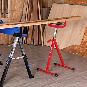 WORKPRO Folding Roller Stand Height Adjustable, Heavy Duty 250 LB Load Capacity, Outfeed Woodworking