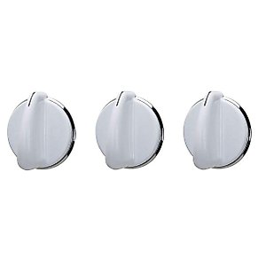Replacement for (3) Washer Knob for GE Kenmore White Silver Control