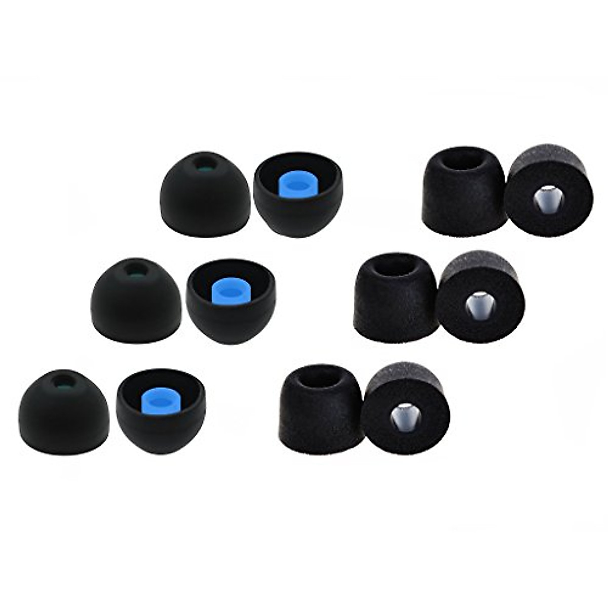 12 pcs Large Size (L-BHB-BMF-sB) Hybrid and Memory Foam Replacement Set Adapters Earbuds Ear Tips Compatible with Sony in-Ear Earphones Headsets