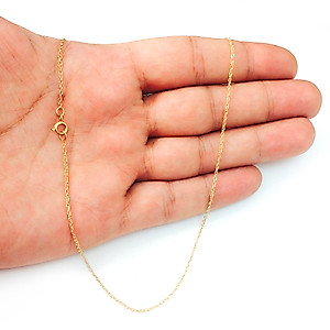 Jewelry Affairs 14k Yellow Real Gold Rope Chain Necklace, 0.9mm, 20"