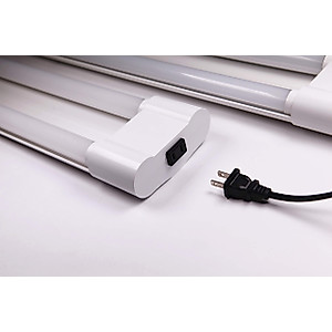 BALTORO 40w LED 4800 Lumen Double Tubes Utility Shop Light 5000K Daylight UL 100w Equivalent Pull on/Off. Surface/Suspension Mount, Garage, Warehouse, Workshop Linkable to 10 (12 Pack)