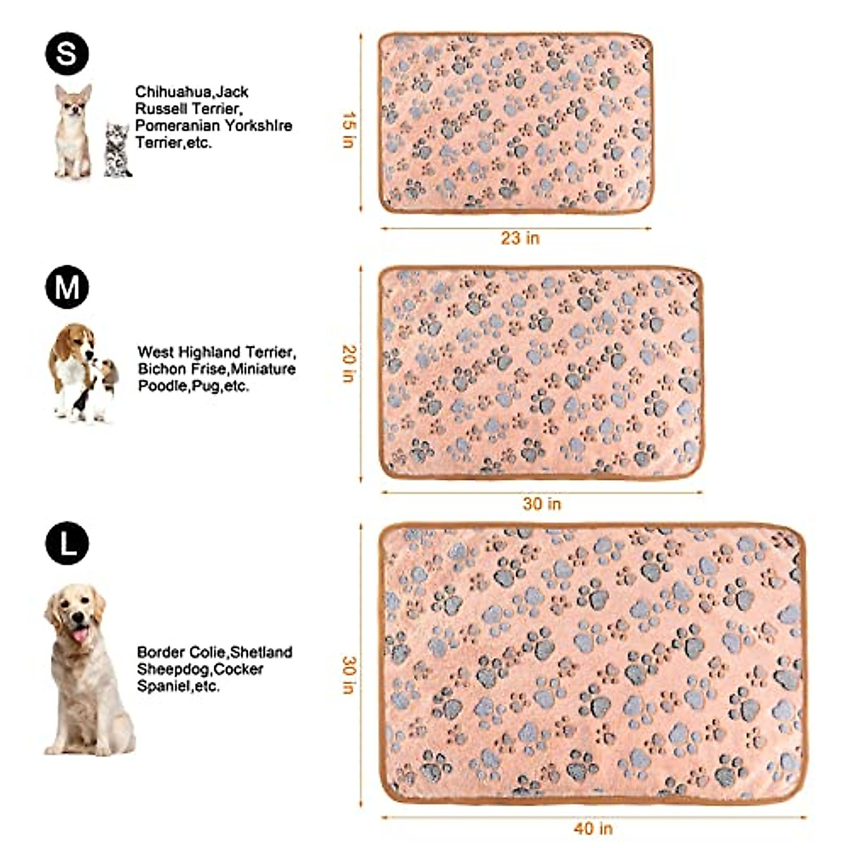3 Pack Cat and Dog Blanket - MIWOPET Soft & Warm Fleece Flannel Pet Blanket, Great Pet Throw for Puppy, Small, Medium& Large Dog (Small)