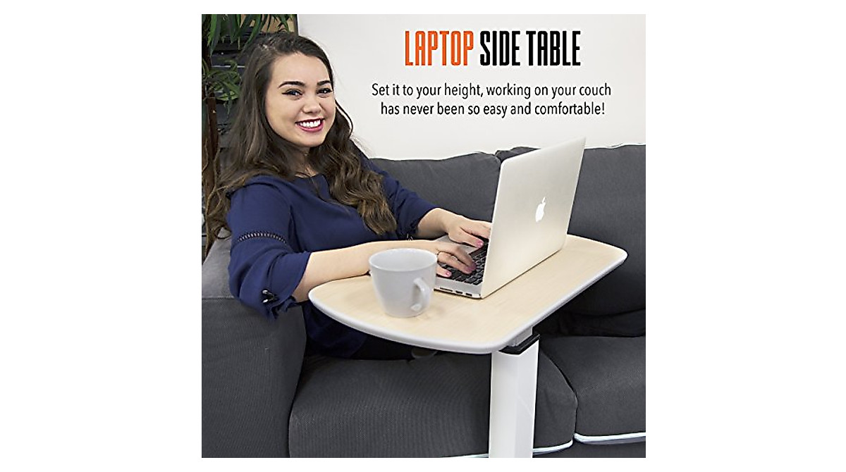 Portable Adjustable Laptop Stand with Wheels & Tilting Desk