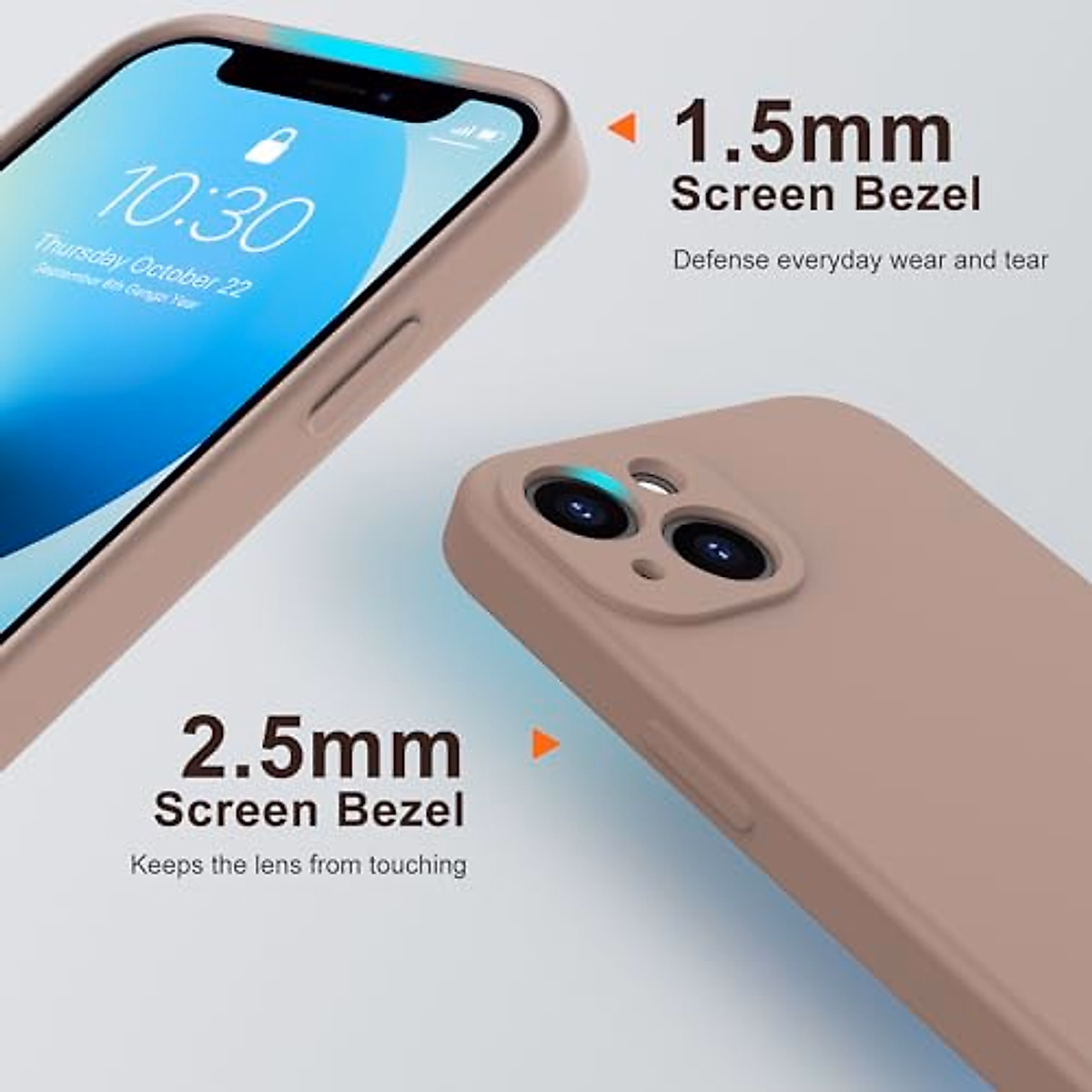DEENAKIN for iPhone 13 Mini Case Silicone with Screen Protector - [Compatible with MagSafe] - Camera Protection - Slim Fit Protective Magnetic Phone Cover 5.4" for Men Women Girls - Light Brown