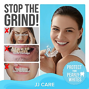JJ CARE Mouth Guard (2 Pairs), Best Value Comes Retainer Cleaner Tablets, Custom Moldable Night Guards for Teeth Grinding at Night, Dental Mouth Guard for Sleeping