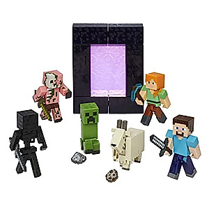 Minecraft Creeper Action Figure, 3.25-in, with 1 Build-a-Portal Piece & 1 Accessory, Building Toy Inspired by Video Game, Collectible Gift for Fans & Kids Ages 6 Years & Older