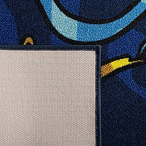 SAFAVIEH Machine Washable Slip Resistant Collection 2' 3" x 3' 9" Blue/Light Blue Inspired by Disney Aladdin - Genie Kids Bedroom Nursery Playroom Area Rug