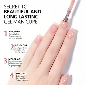 GAOY Jelly Nude Gel Nail Polish, 16ml Sheer Rose Pink Translucent Soak Off Gel Polish, UV Light Cure for Nail Art DIY, 1624 Ocean Song