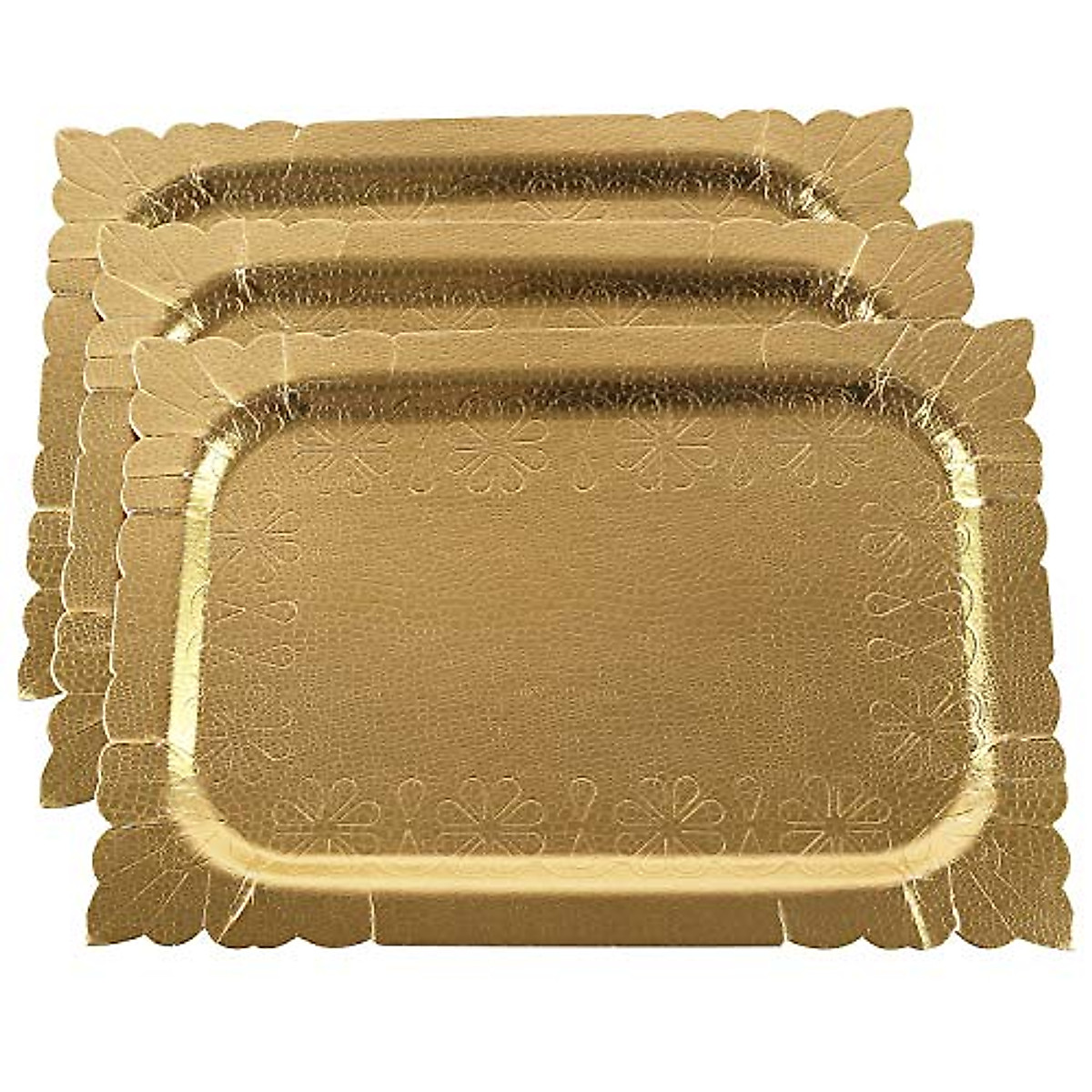 Pack of 3 Heavy Duty Disposable Gold Colored Trays