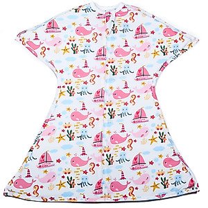 SleepingBaby Zipadee-Zip Baby Swaddling Blanket 6-12 Months - Transition Swaddle with Zipper Convenience - Nautical Girl, M