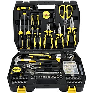 DOWELL Tool Kit Household Tool Set 185-Piece General Hand Tool Kit with Toolbox Storage Case HYT185