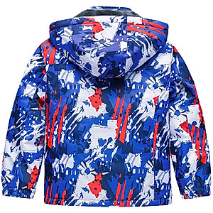 CREATMO US Kid's Snowsuits big boys' Waterproof Breathable Outdoor Warm Snowboard Ski Jacket Dark Blue 14/16