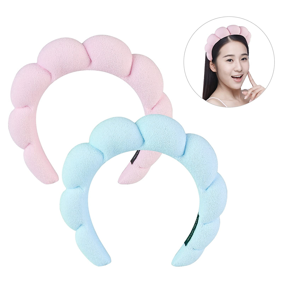 2 Pack Spa Headband for Women, Spa Headband for Washing Face, Skin Care Headbands, Makeup Headband for Washing Face, Skincare HeadBands for Face Washing, Makeup Removal, Shower, Hair Accessories