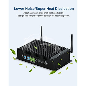VENOEN Fanless Mini PC, Industrial PC, Core i5 8260U, W11 Pro, 3-Display, 2X HD, DP, GPIO, RS232/485 COM, Dual LAN, M.2 WiFi AC, BT4.2, 4G Model Slot, RAID, Auto Power On, 16GB RAM 512GB M.2 SSD
