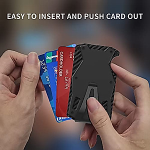 Mvgges Airtag Wallet(No Airtag), Slim Minimalist Wallet with Airtag Holder,Carbon Fiber RFID Blocking Wallet, Airtag Case,Smart Wallet for Men